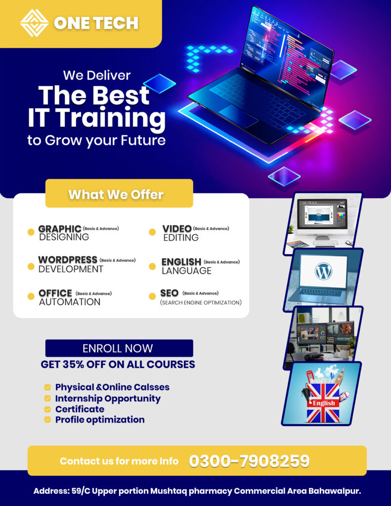 One Tech – IT Training Promotional Poster Design - Hub Tech
